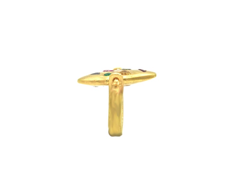 Renato Cipullo Multi Stone Gold Reversible Ring For Sale at 1stDibs