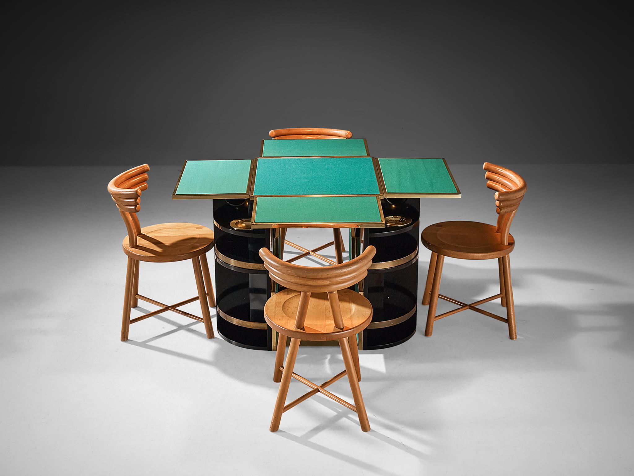 Renato Meneghetti 'Cubo' Folding Game Table Set with Chairs For Sale at ...
