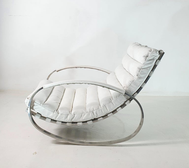 Renato Zevi Ellipse Rocking Chair by Selig 1970's at 1stDibs