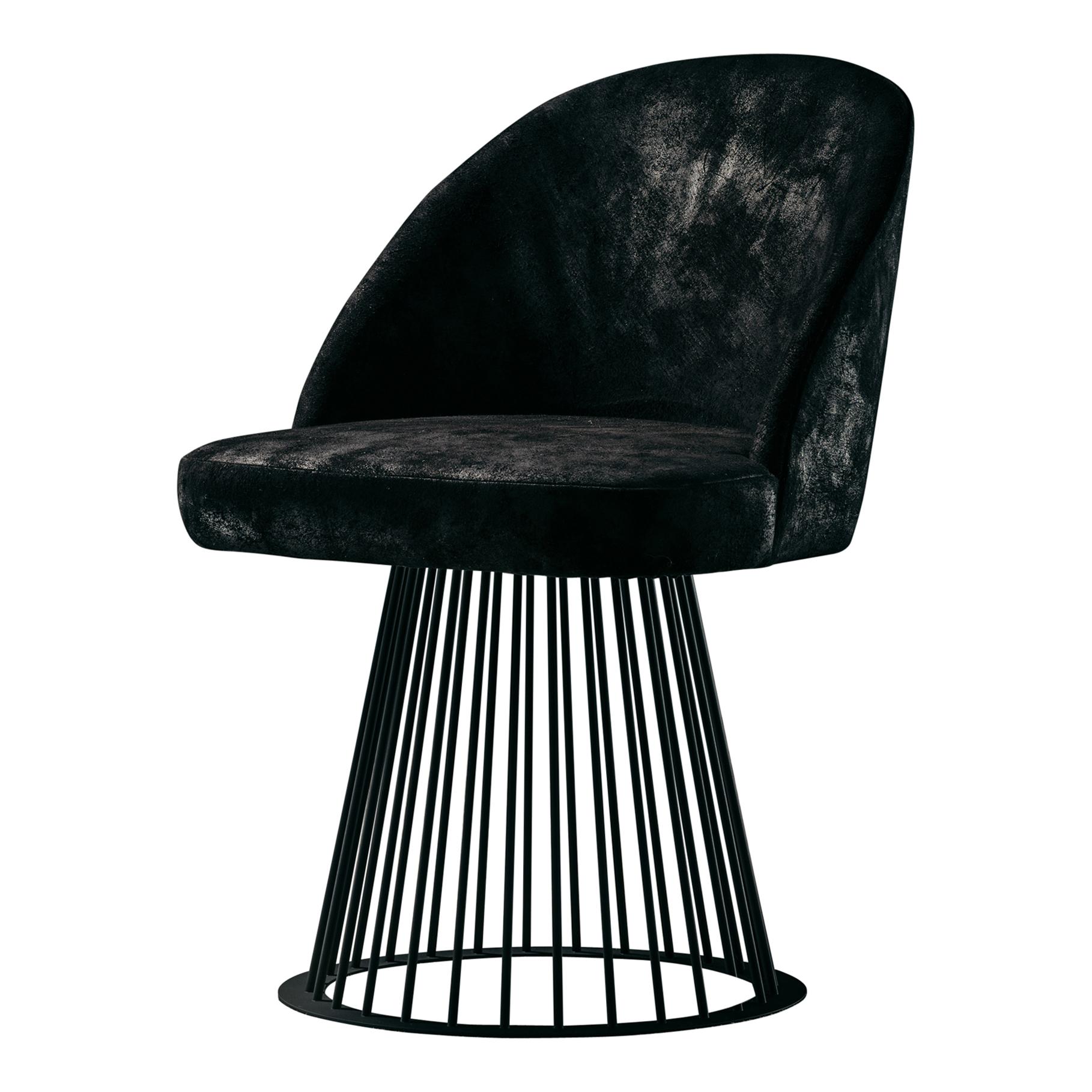 Denise Chair in Smooth Velvet and Metal Bronze Leather For Sale at 1stDibs