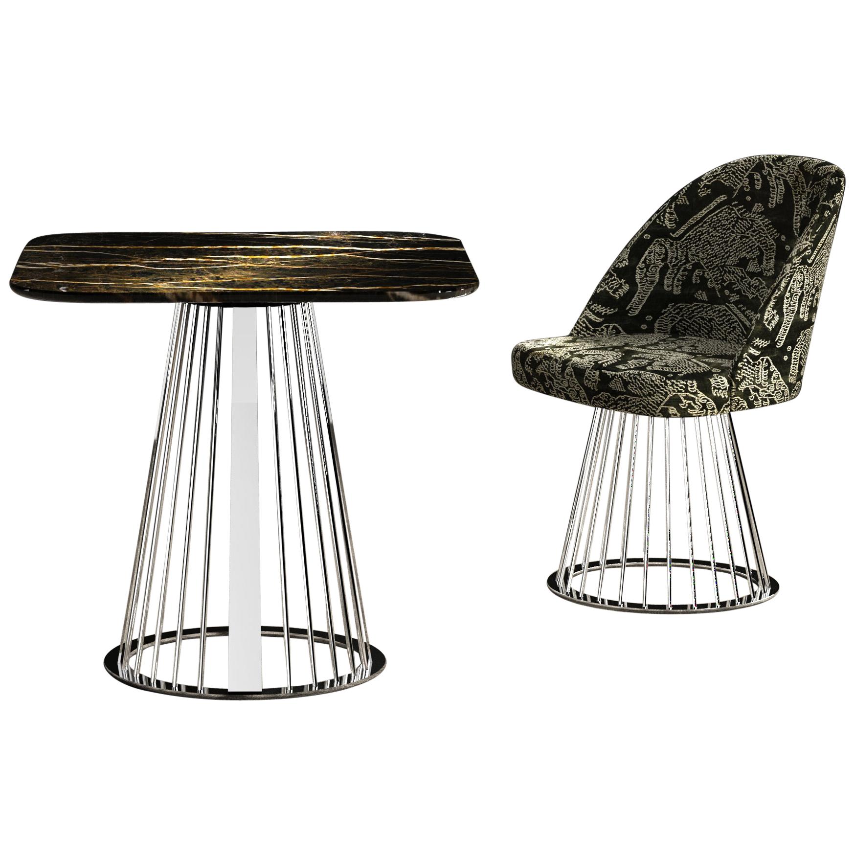 Grey Marble Top Dining Table at 1stDibs