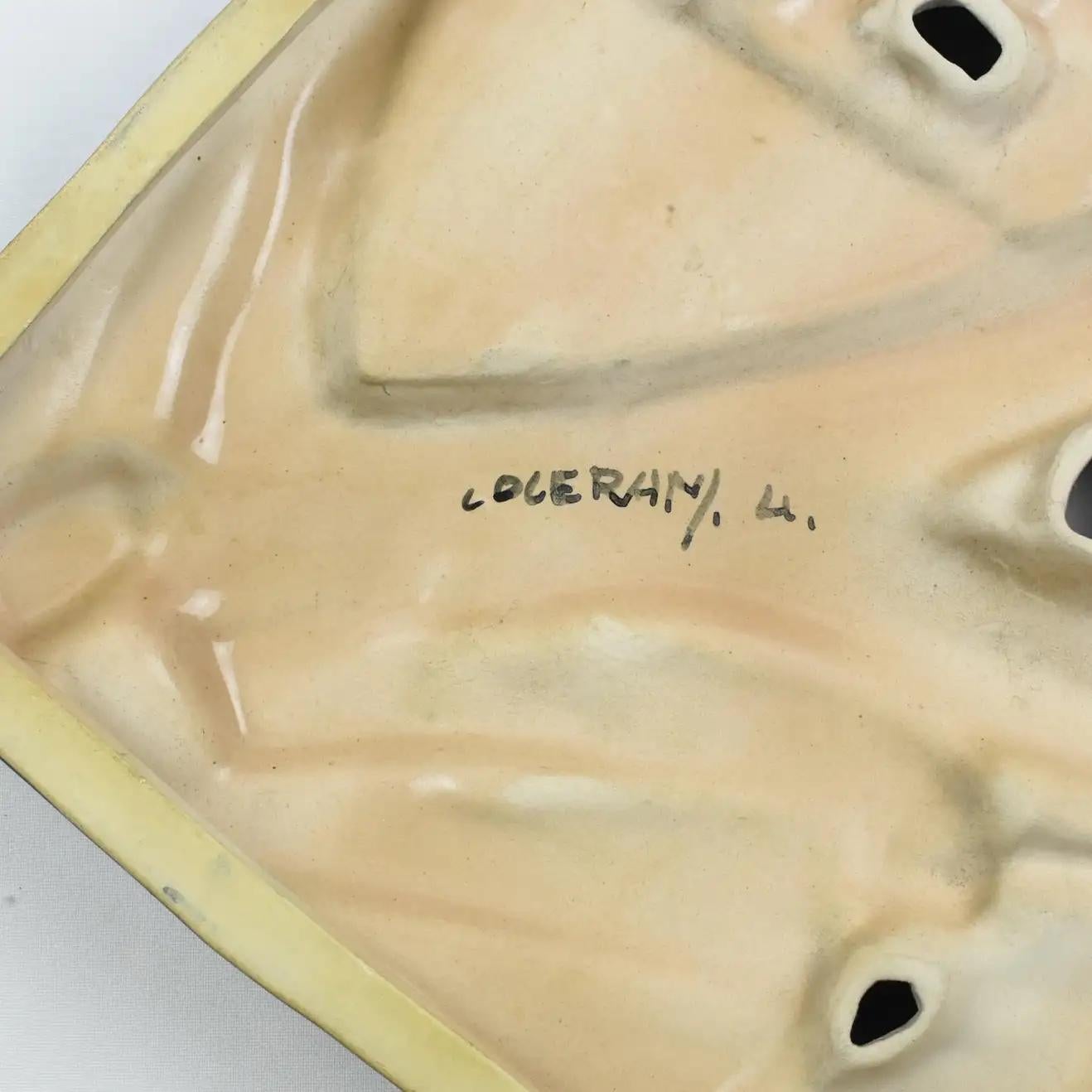 Rene Boschmans for Coceram Cubist Ceramic Tile with Masonic Sign, a ...