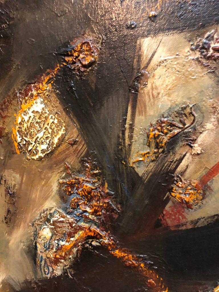 Rene Couturier - French Gestural Abstract Expressionist Textured Oil ...