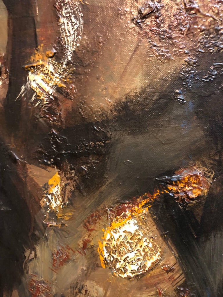 Rene Couturier - French Gestural Abstract Expressionist Textured Oil ...