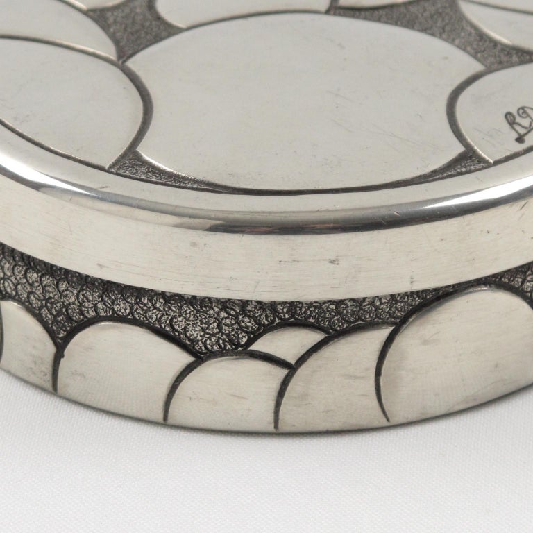 René Delavan French Art Deco Dinanderie Polished Pewter Box, Set of 2 ...