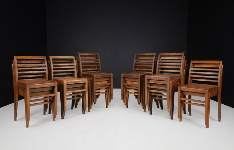 René Gabriel Oak "Reconstruction" Chairs, France 1946 For Sale at 1stDibs