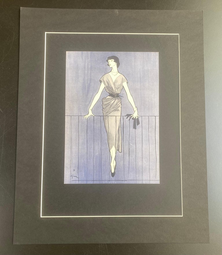 René Grau, Fashion Illustration for Marcel Rochas, 1948 For Sale at 1stDibs