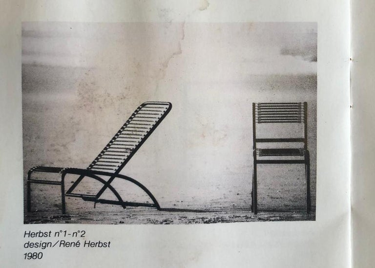 René Herbst Set of Four Black Steel and Rubber Sandow Chairs for ...