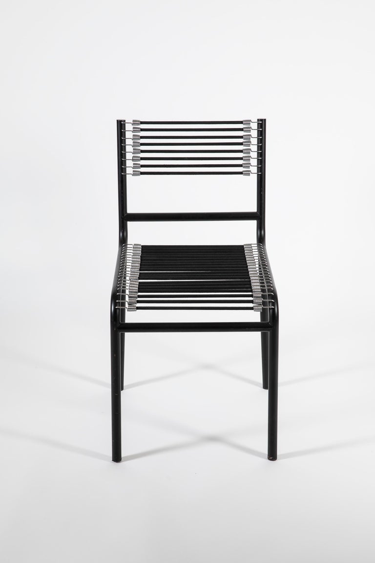 René Herbst Set of Four Black Steel and Rubber Sandow Chairs for ...