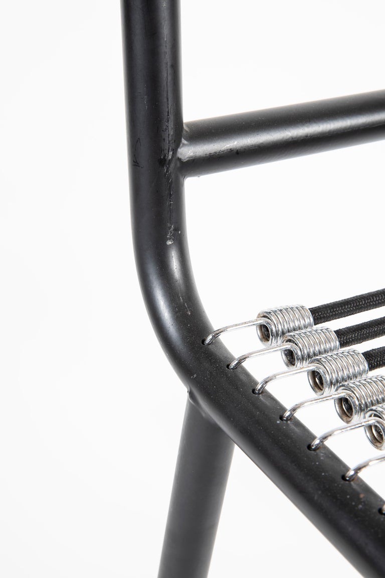 René Herbst Set of Four Black Steel and Rubber Sandow Chairs for ...