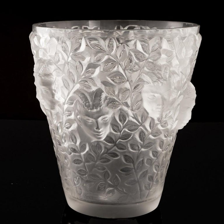Rene Lalique 1938 Art Deco Silenes Glass Vase Repeating Classical Faun ...