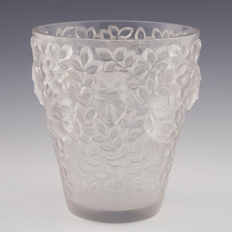 Rene Lalique 1938 Art Deco Silenes Glass Vase Repeating Classical Faun ...