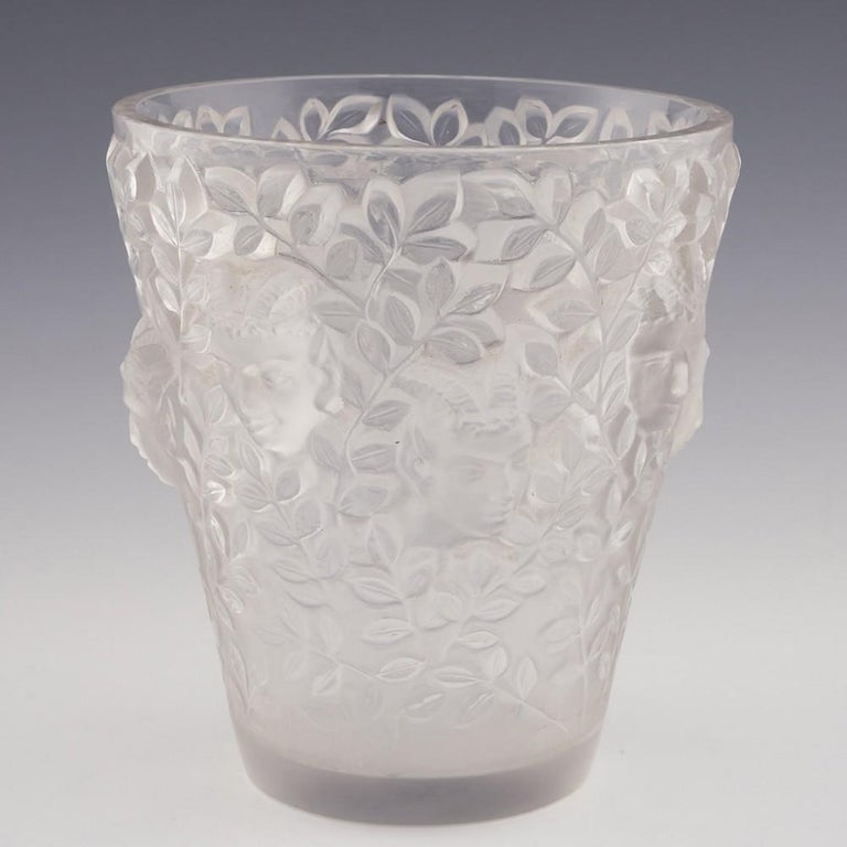 Rene Lalique 1938 Art Deco Silenes Glass Vase Repeating Classical Faun ...