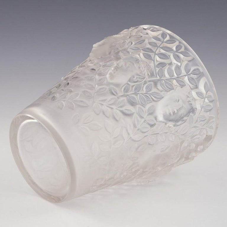 Rene Lalique 1938 Art Deco Silenes Glass Vase Repeating Classical Faun ...