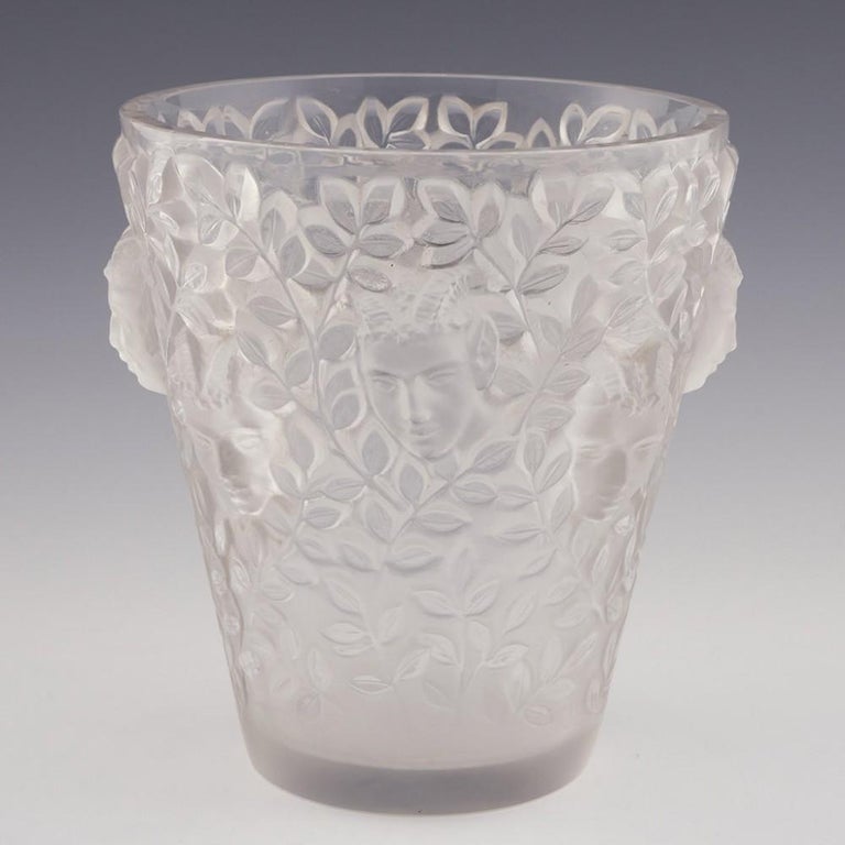 Rene Lalique 1938 Art Deco Silenes Glass Vase Repeating Classical Faun ...