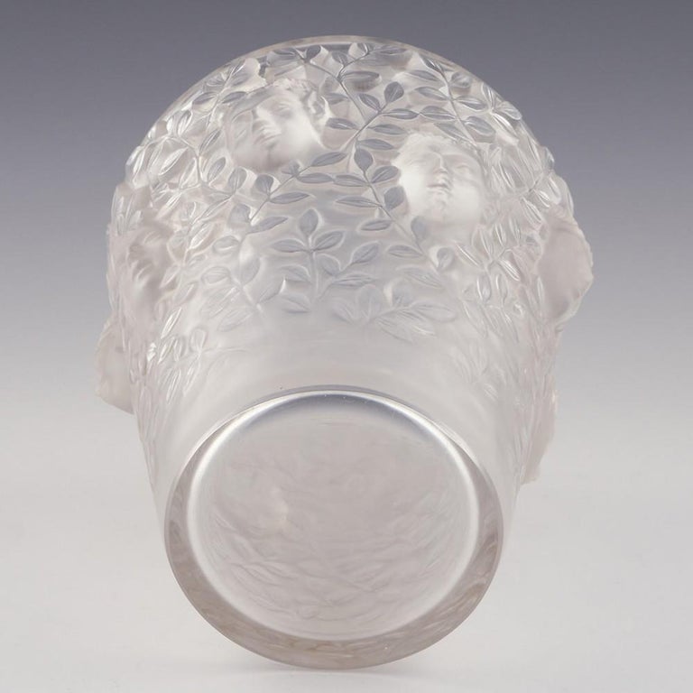 Rene Lalique 1938 Art Deco Silenes Glass Vase Repeating Classical Faun ...