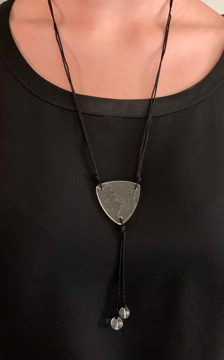 René Lalique Art Deco Fioret Paris Dancing Nude Frosted Glass Pendant ...