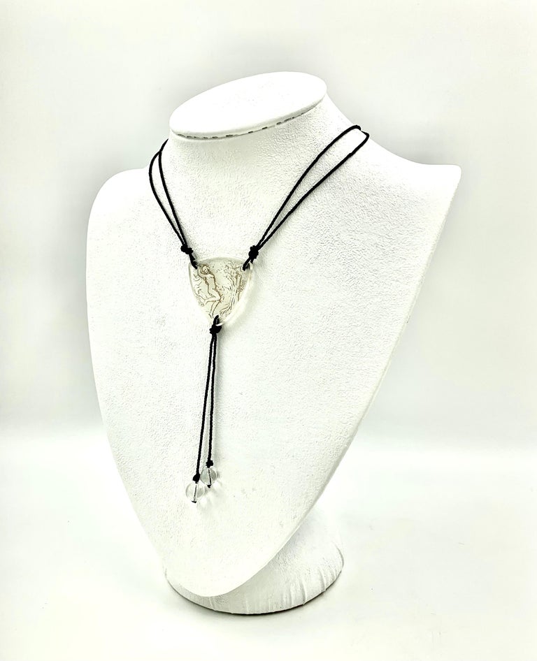 René Lalique Art Deco Fioret Paris Dancing Nude Frosted Glass Pendant ...