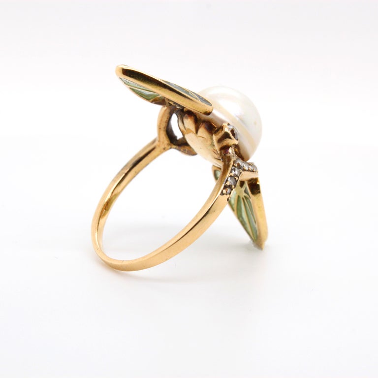 René Lalique Art Nouveau Pearl and Enamel Ring, circa 1900 at 1stDibs ...