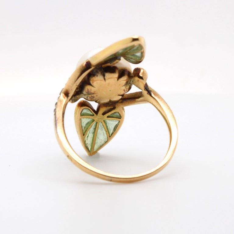 René Lalique Art Nouveau Pearl and Enamel Ring, circa 1900 at 1stDibs ...