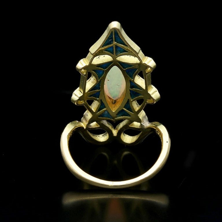 René Lalique Art Nouveau Plique-a-Jour Gold Ring at 1stDibs | rene ...