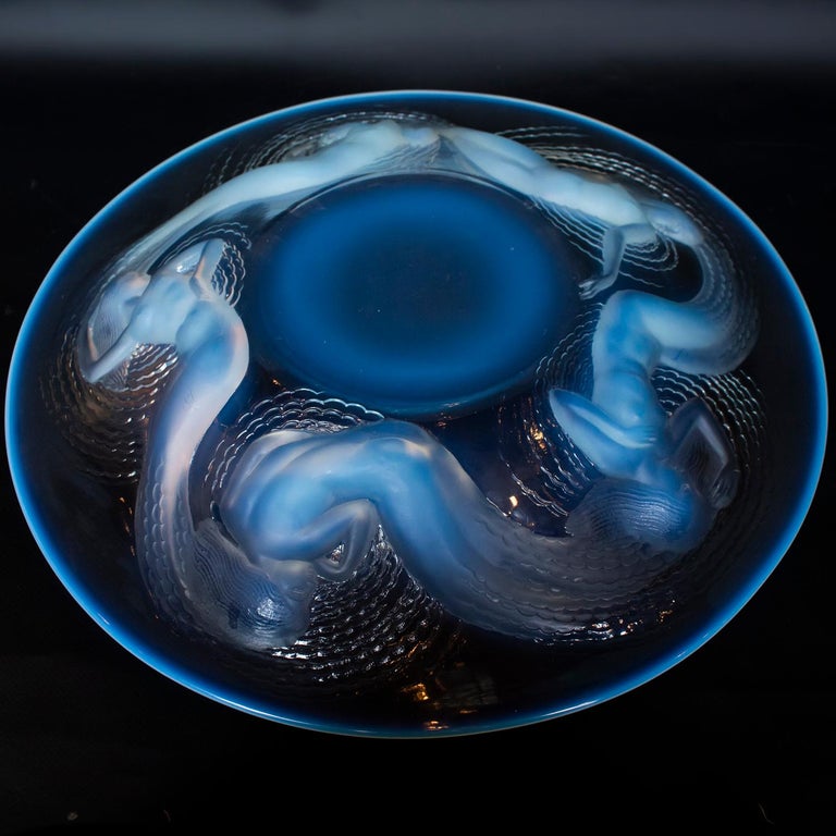 René Lalique "Calypso" Blue Opalescent Charger Swirling Nymphs, circa ...