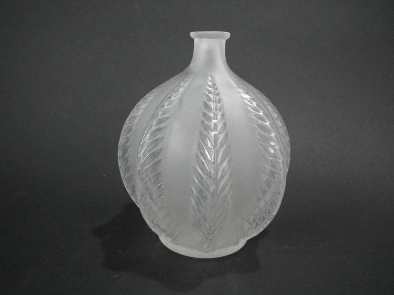 René Lalique Clear and Frosted Glass 'Malines' Vase at 1stDibs