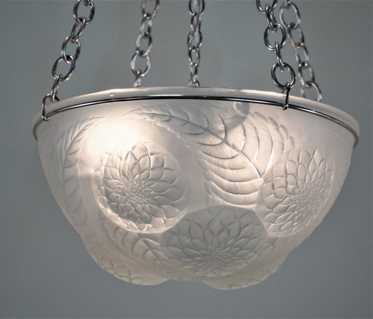 Rene Lalique Dahlias Art Deco Chandelier at 1stDibs