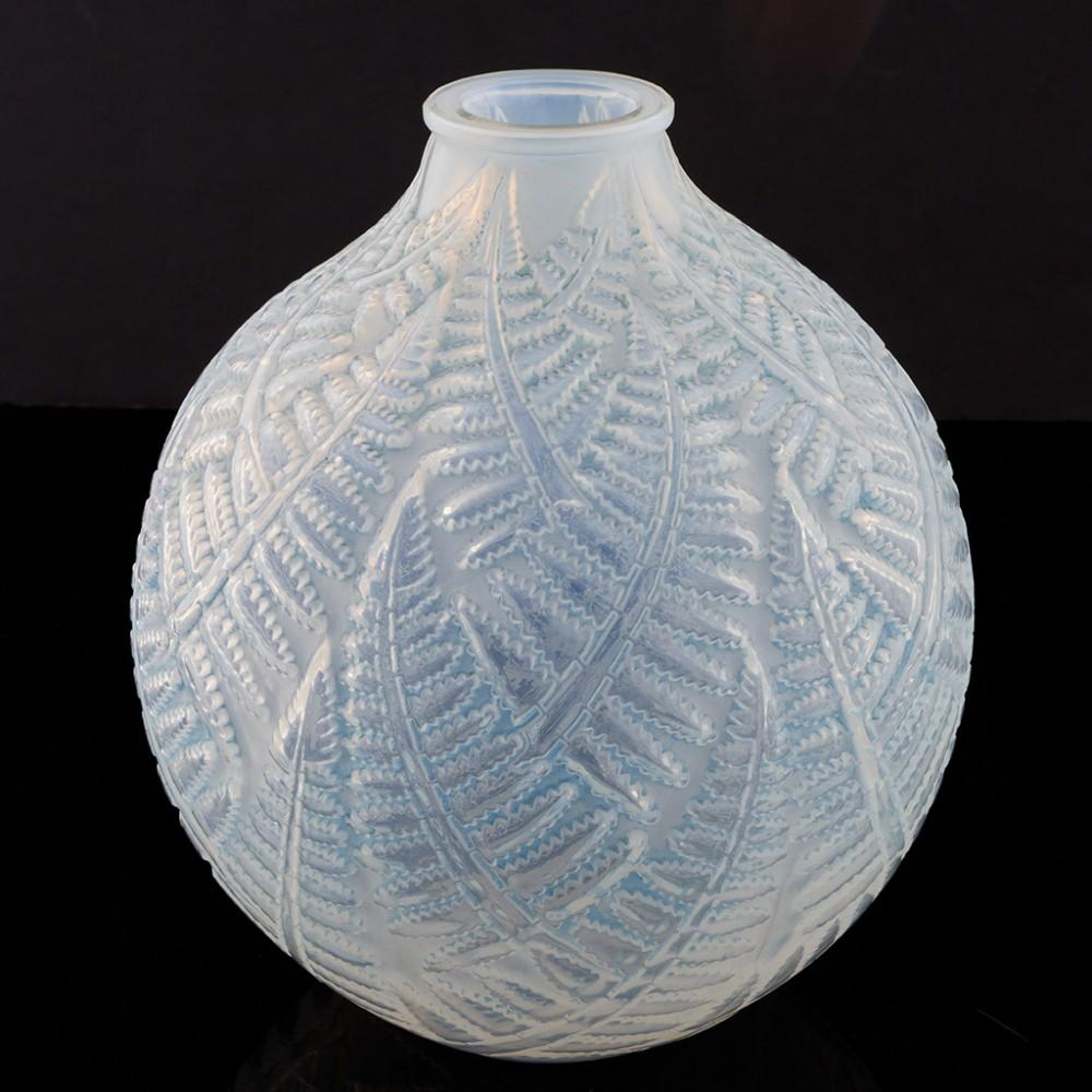 Rene Lalique Espalion or Fougères Opalescent Glass Vase, Designed, 1927 ...