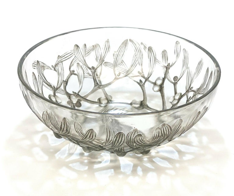 Rene Lalique France Gray Patina Cut Glass Gui Centerpiece Bowl ...