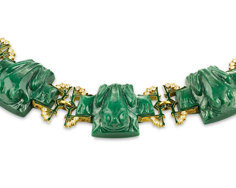 Rene Lalique Frog Necklace For Sale at 1stDibs