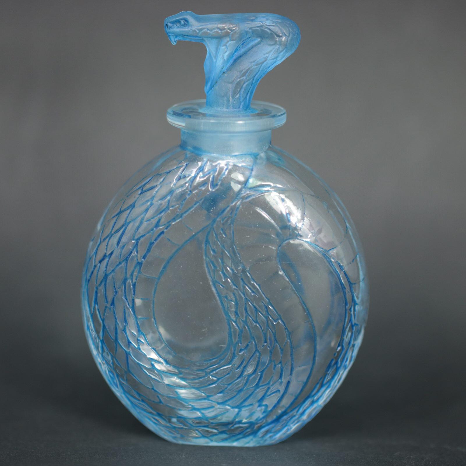 Rene Lalique Glass 'Serpent' Perfume Bottle For Sale at 1stDibs