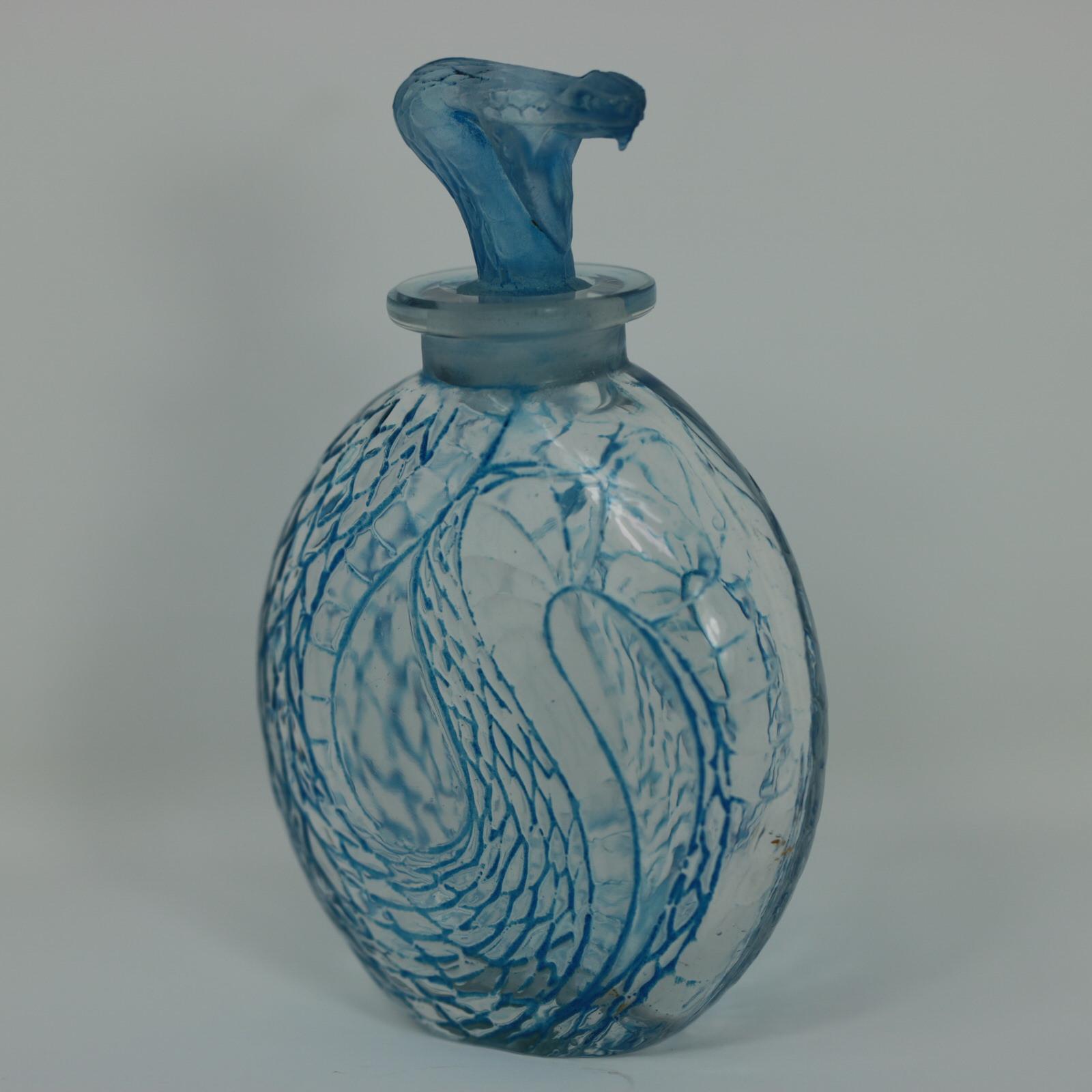 Rene Lalique Glass 'Serpent' Perfume Bottle For Sale at 1stDibs