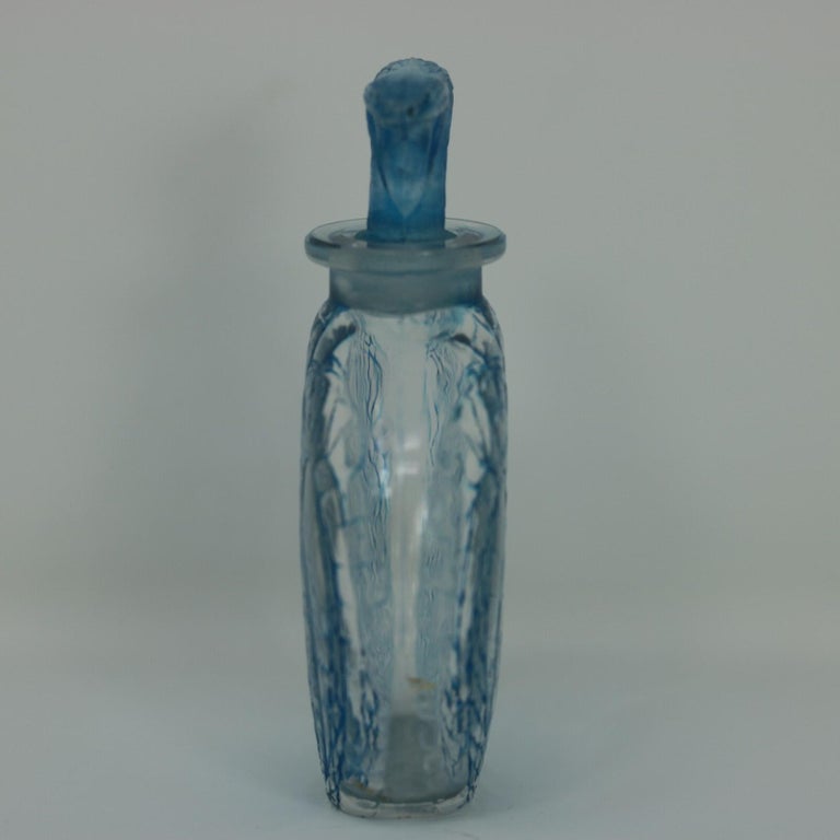 Rene Lalique Glass 'Serpent' Perfume Bottle For Sale at 1stDibs