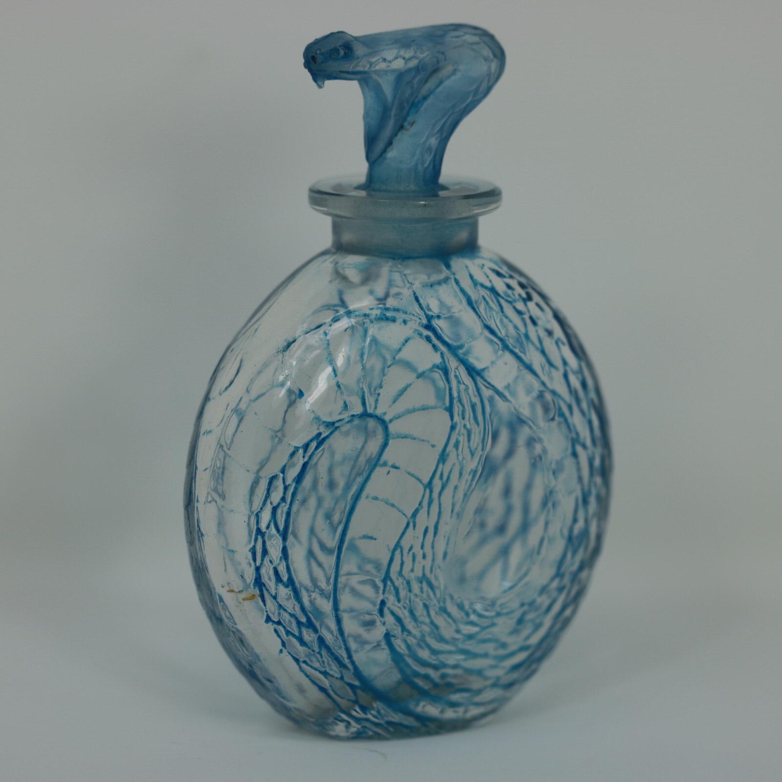Rene Lalique Glass 'Serpent' Perfume Bottle For Sale at 1stDibs