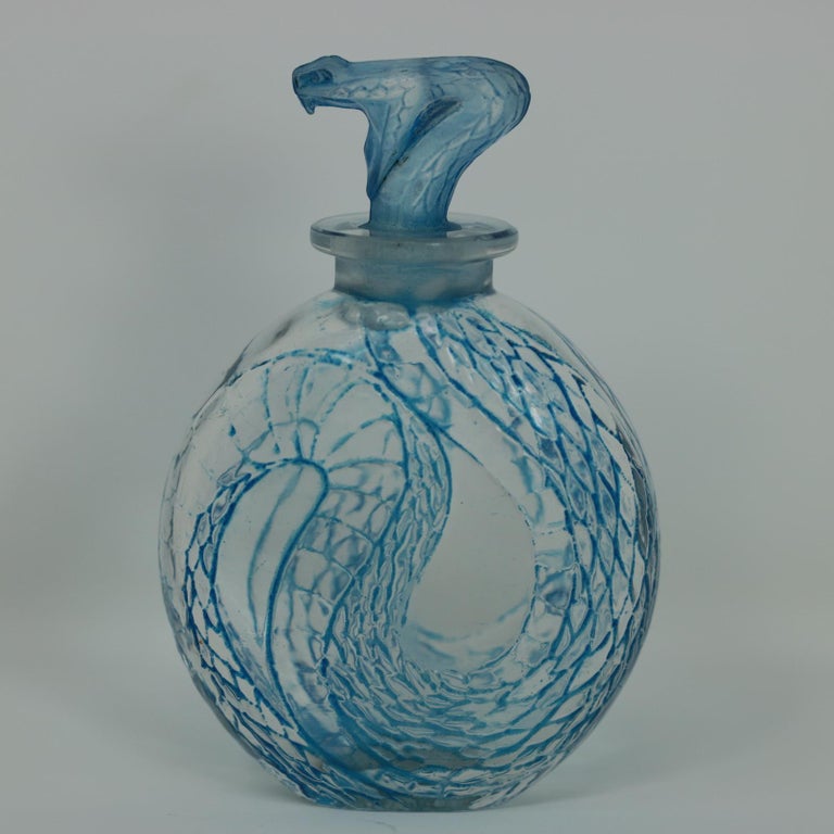Rene Lalique Glass 'Serpent' Perfume Bottle For Sale at 1stDibs