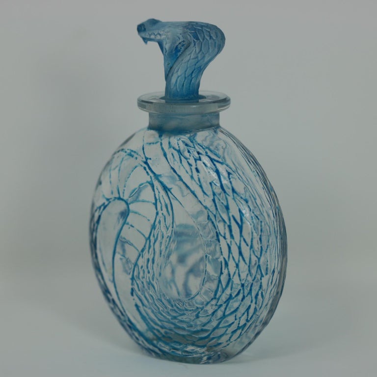Rene Lalique Glass 'Serpent' Perfume Bottle For Sale at 1stDibs