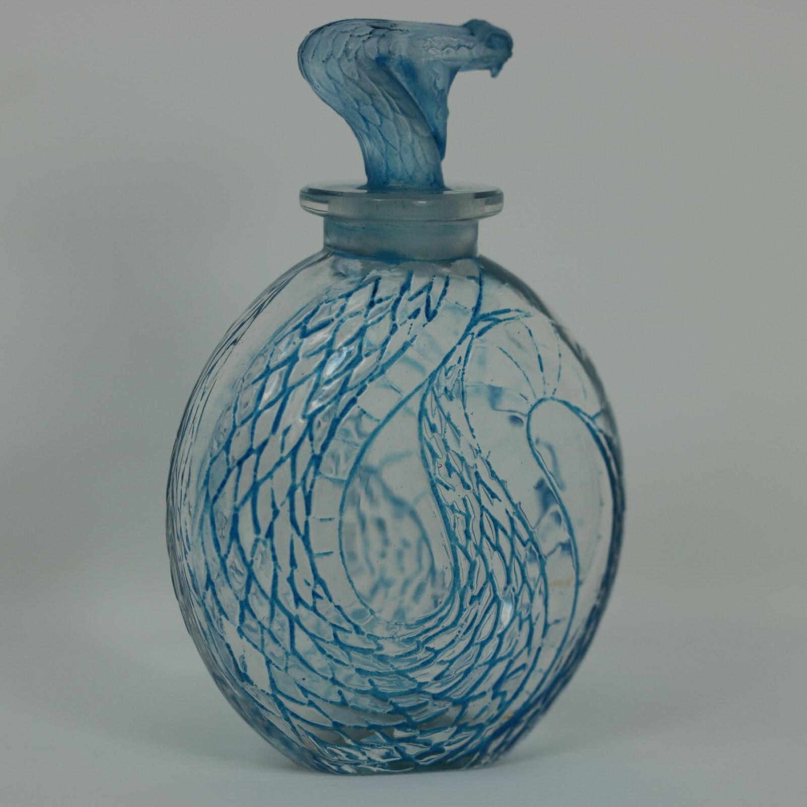 Rene Lalique Glass 'Serpent' Perfume Bottle For Sale at 1stDibs