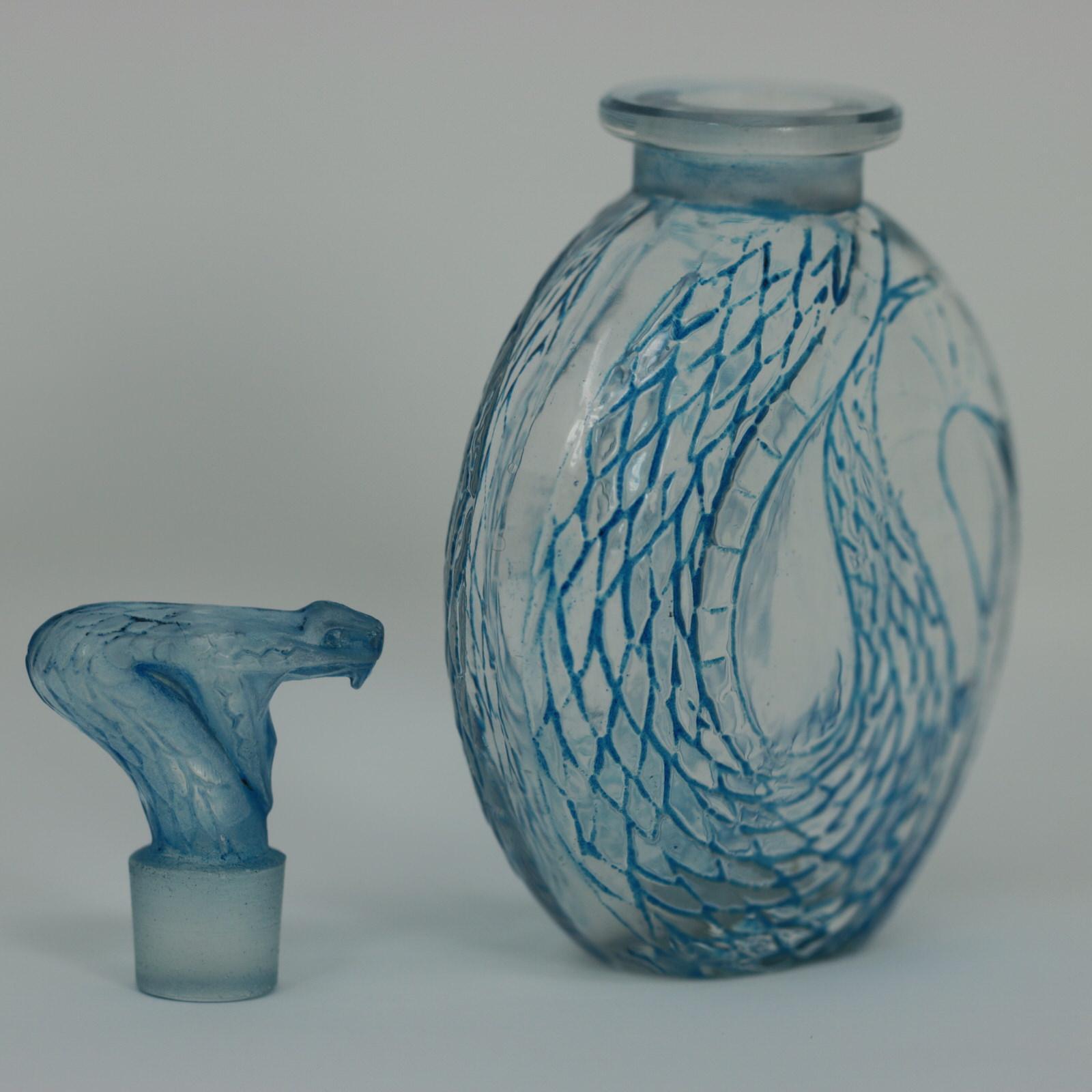 Rene Lalique Glass 'Serpent' Perfume Bottle For Sale at 1stDibs