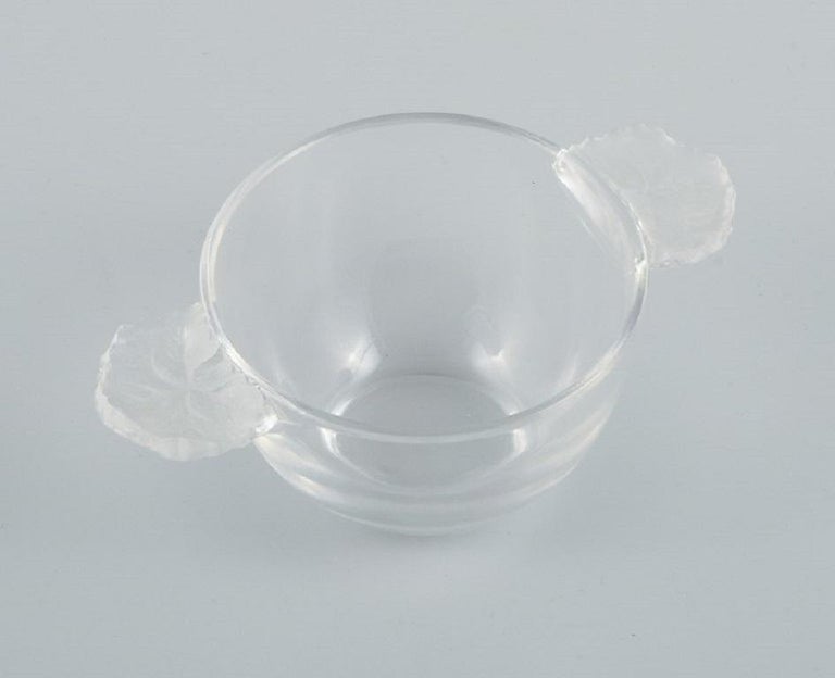 Rene Lalique, Small Honfleur Bowl with Handle in Art Glass, 1960/70s ...