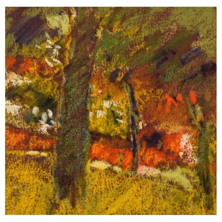 René Leroy, French Artist, Pastel on Paper, 1980s For Sale at 1stDibs