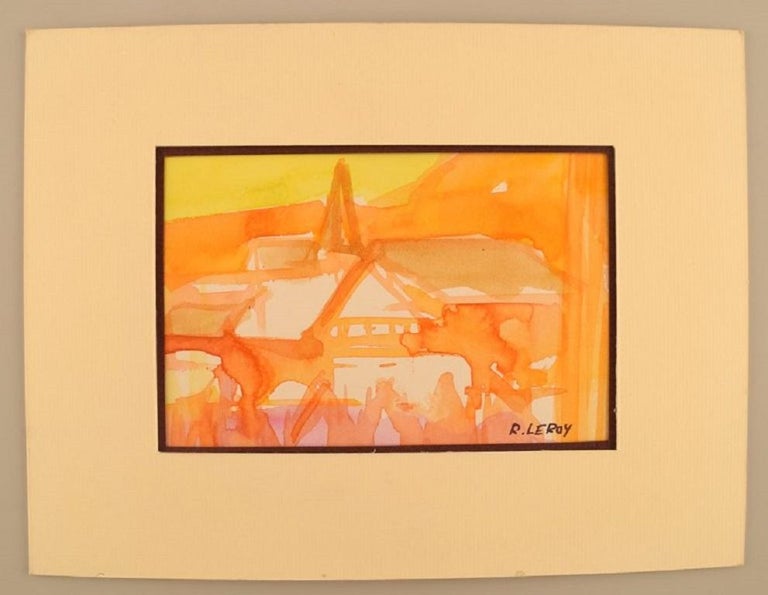 René Leroy, French Artist, Watercolor on Paper, 1980s For Sale at 1stDibs