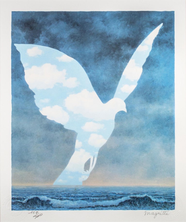 René Magritte - "L'Entree en scene (The Emergence), " Color Lithograph ...