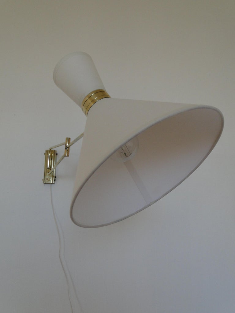 Rene Mathieu Vintage Double Arms Adjustable Diabolo Wall Lamp France ...