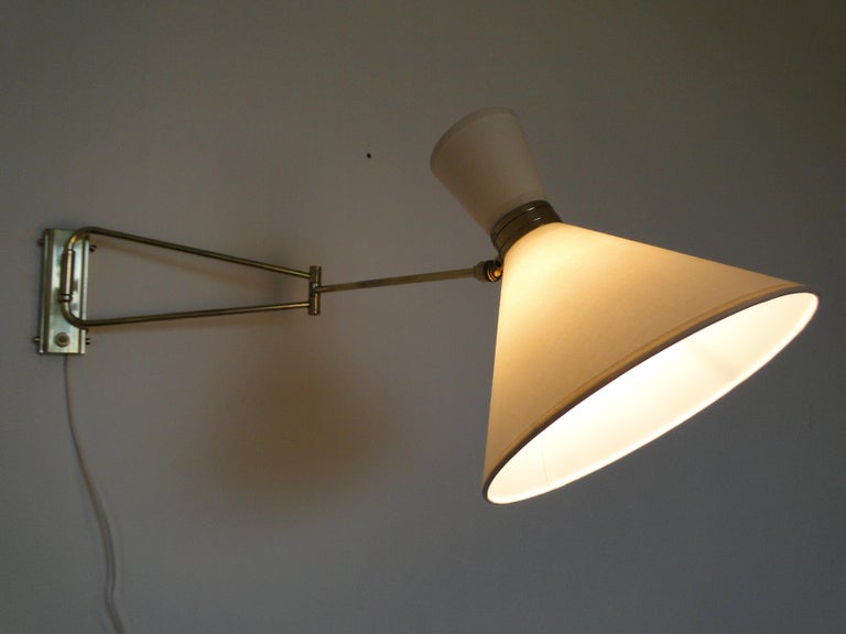 Rene Mathieu Vintage Double Arms Adjustable Diabolo Wall Lamp France ...