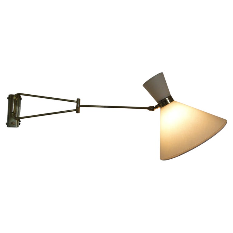 Rene Mathieu Vintage Double Arms Adjustable Diabolo Wall Lamp France ...