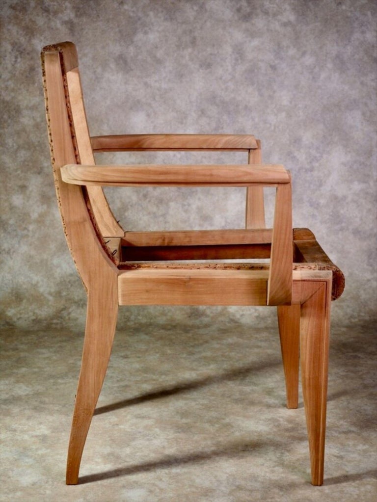 Rene Prou Armchairs in Walnut, 2 Pairs For Sale at 1stDibs