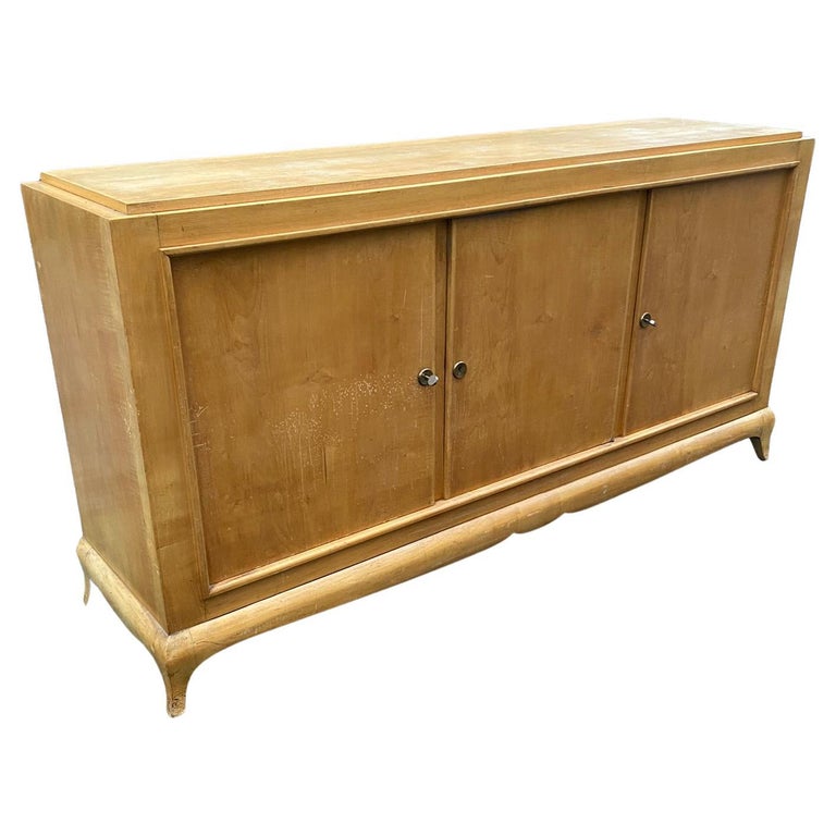 René Prou Art Deco Sideboard in Sycamore Veneer, circa 1930-1940 For ...
