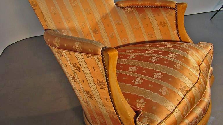 René Prou, Art Deco Sycamore Veneer Bergere Chair, circa 1930 For Sale ...