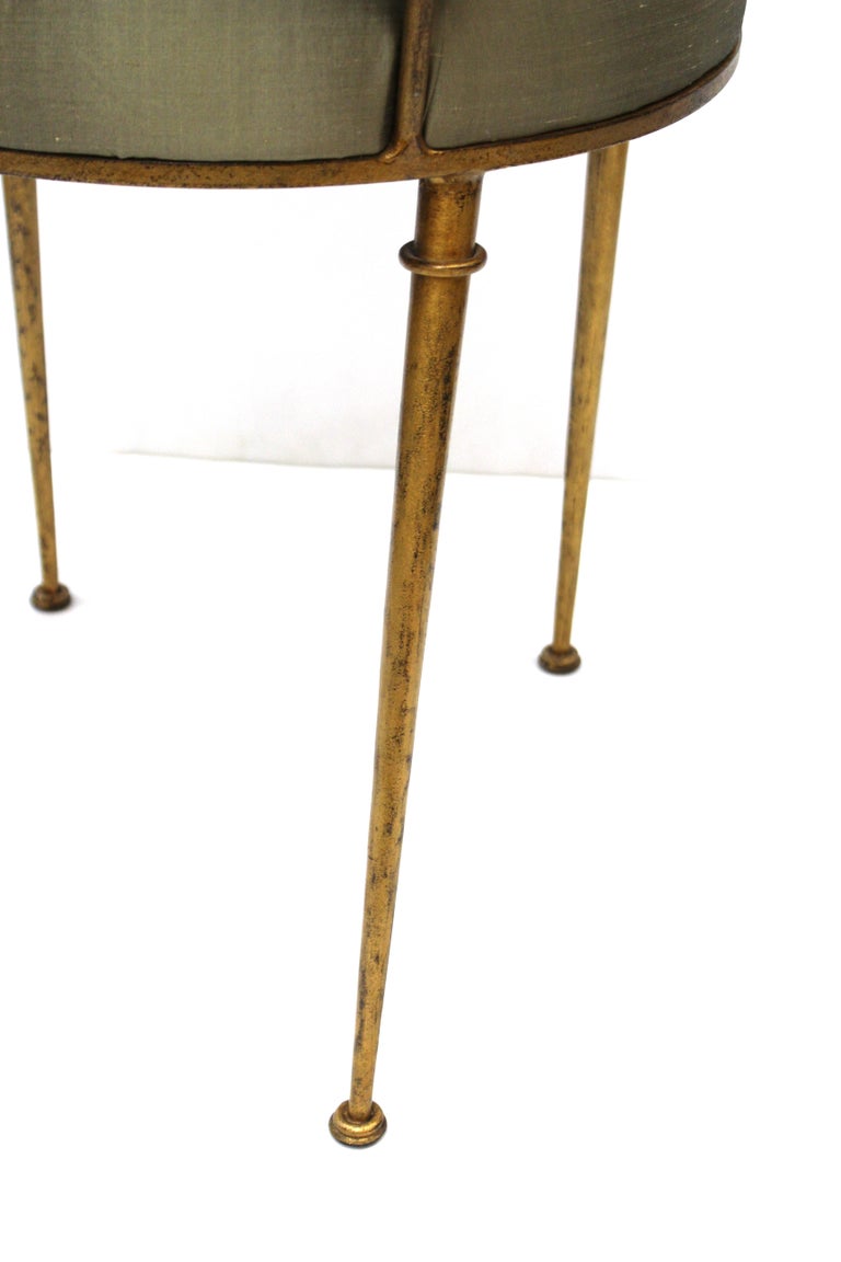 Rene Prou French Mid-Century Modern Side Chair or Vanity Chair in Gilt ...